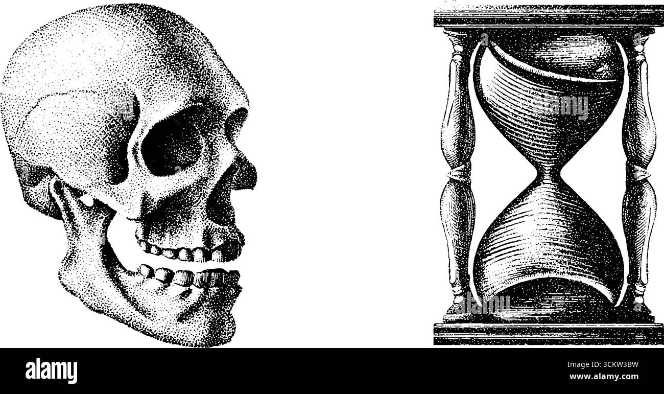 Skeleton hourglass Stock Vector Images - Alamy
