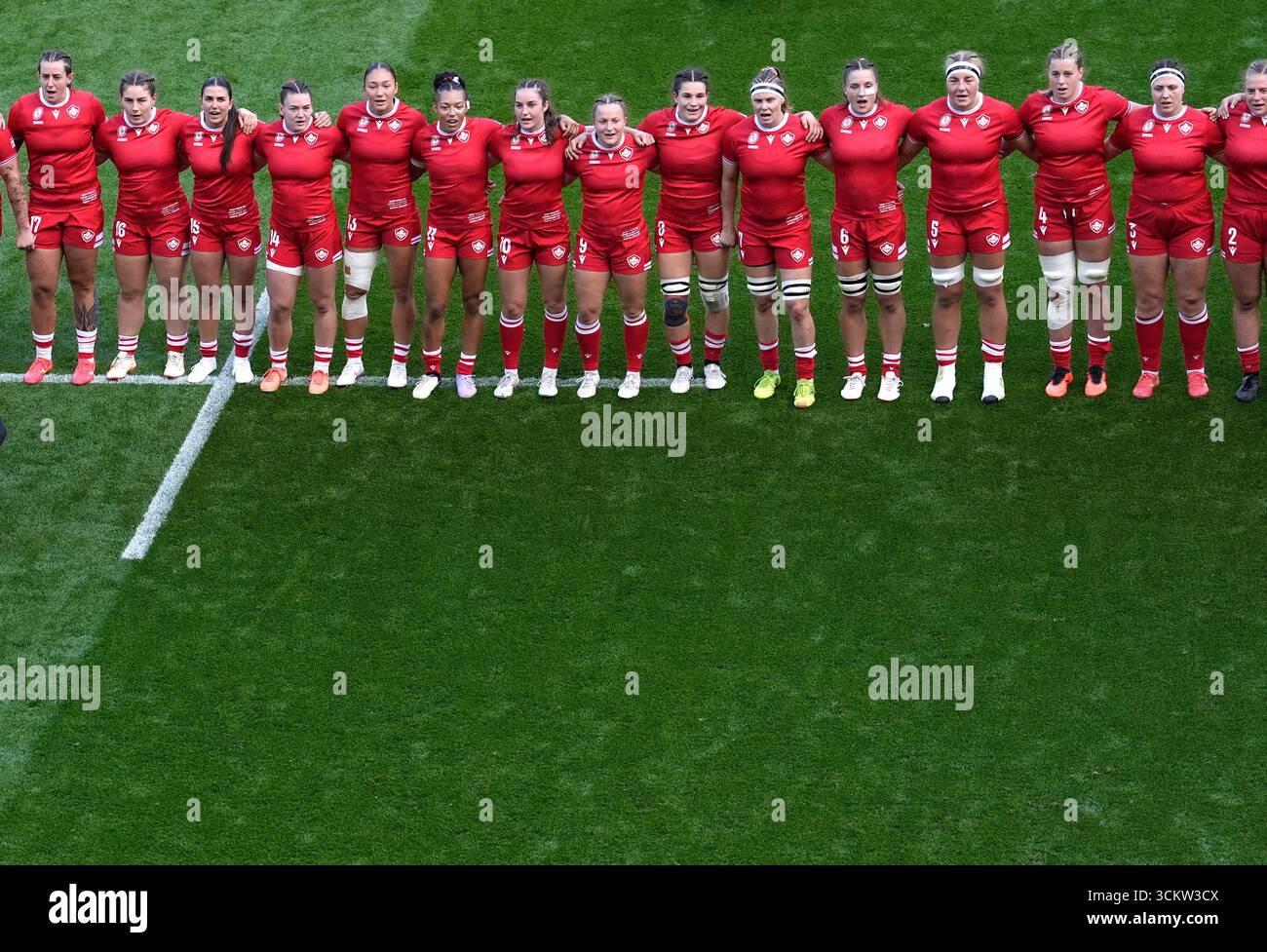 Canada players line up ahead of the Women's Rugby World Cup 2025 ...