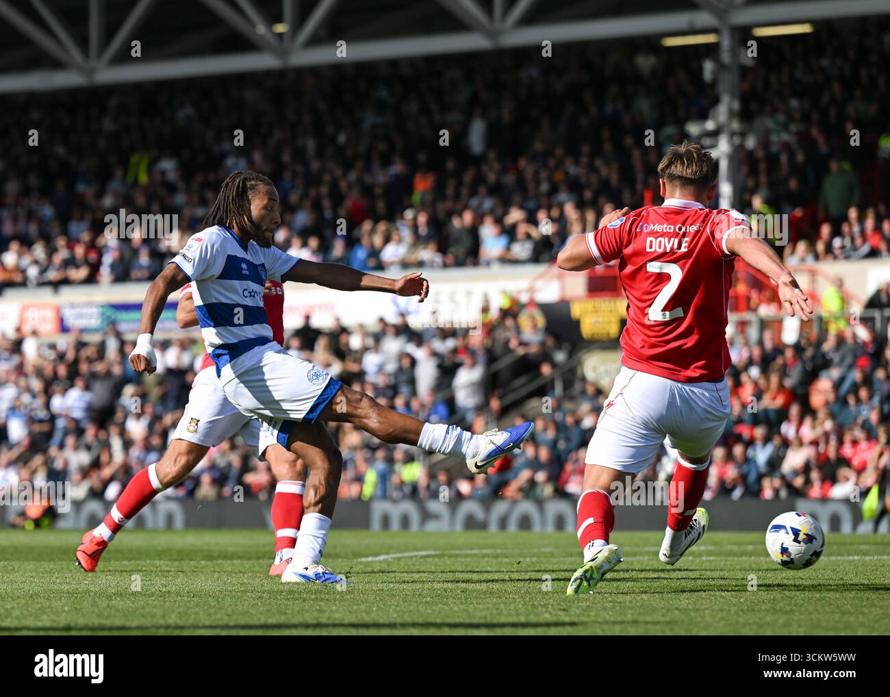 0Queens Park Rangers' Rumarn Burrell shoots towards goal during the Sky ...