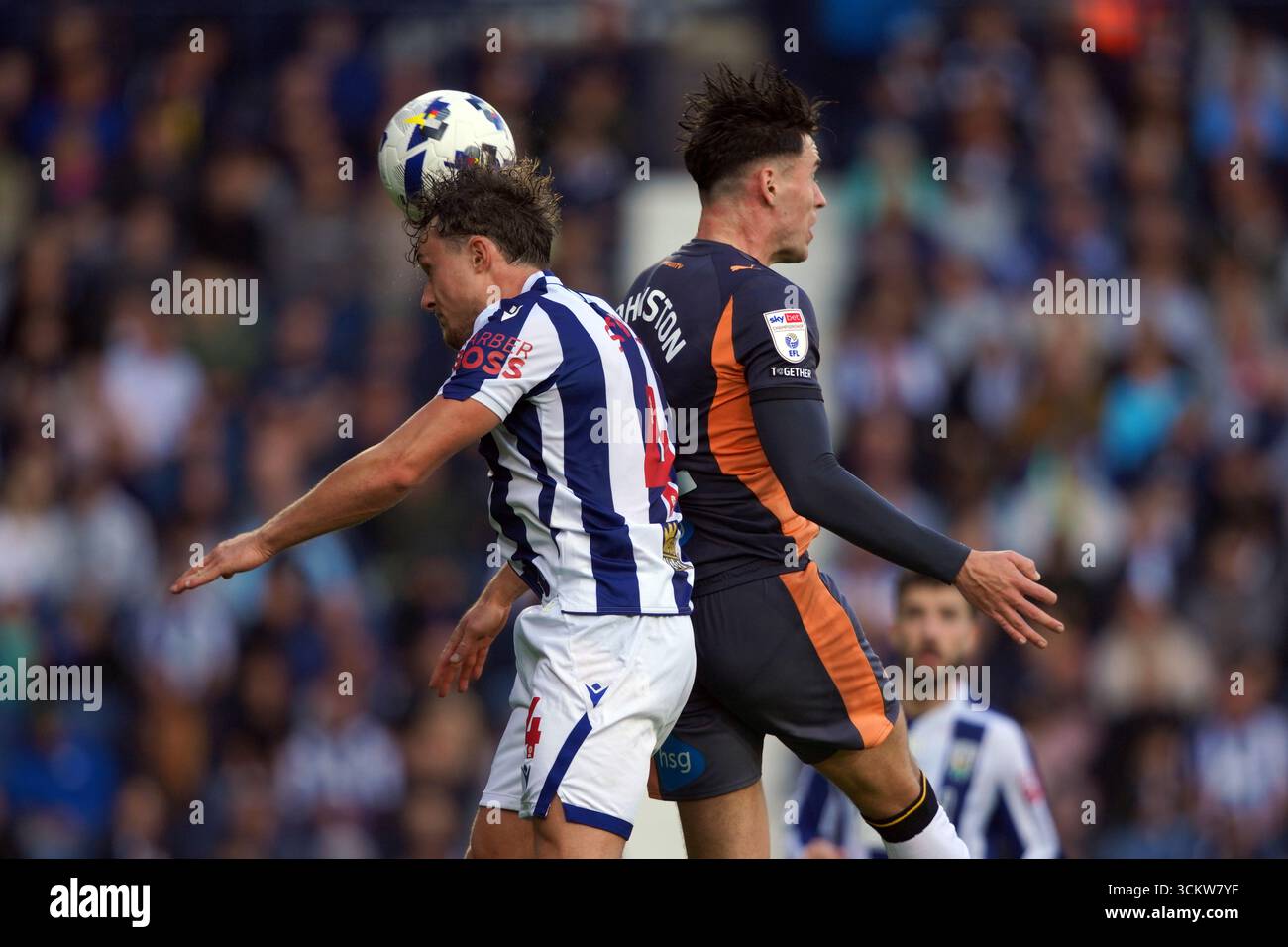 West Bromwich Albion's Callum Styles (left) and Derby County's Max ...