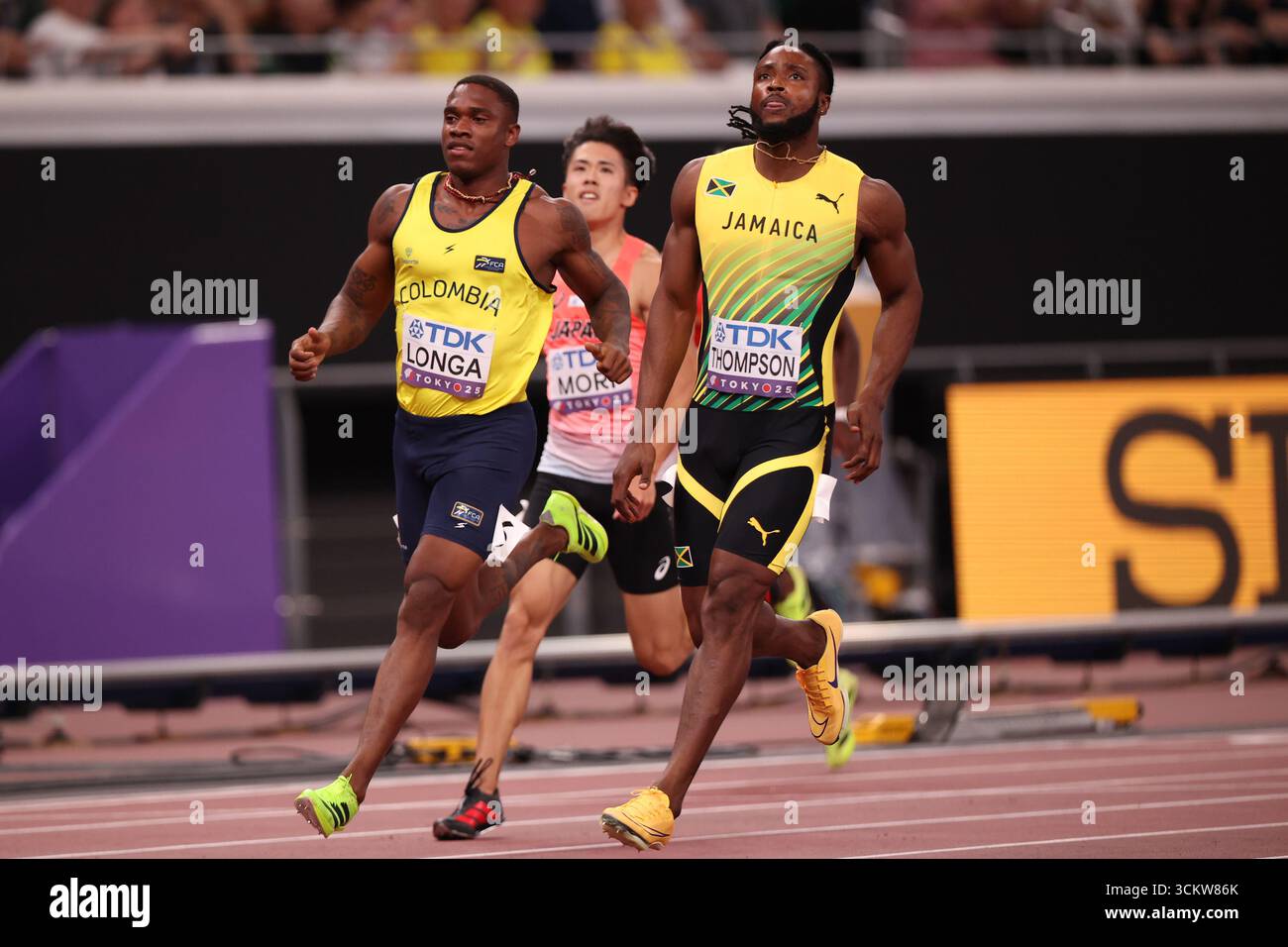 Kishane Thompson (JAM) qualifies easily in the 100m heats during the ...