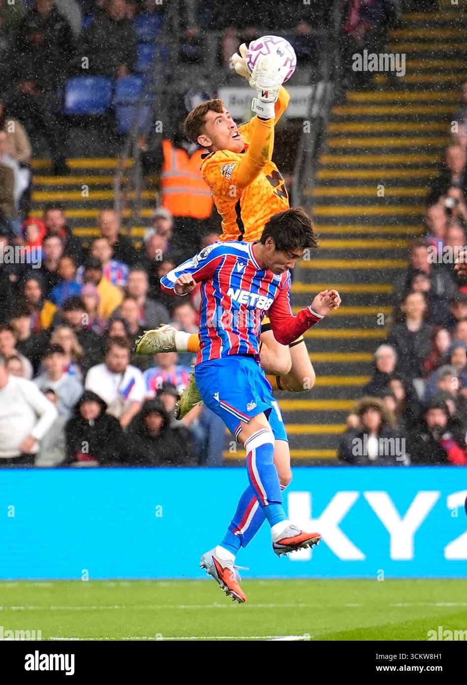 Sunderland goalkeeper Robin Roefs claims the ball from pressure during ...