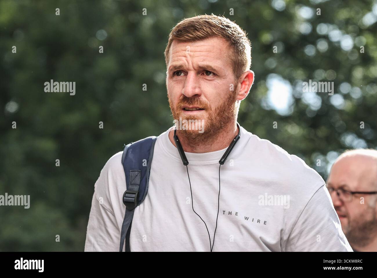 Marc Sneyd of Warrington Wolves arrives during the Betfred Super League ...