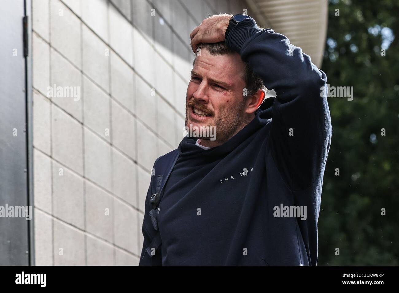 Luke Yates of Warrington Wolves arrives during the Betfred Super League ...