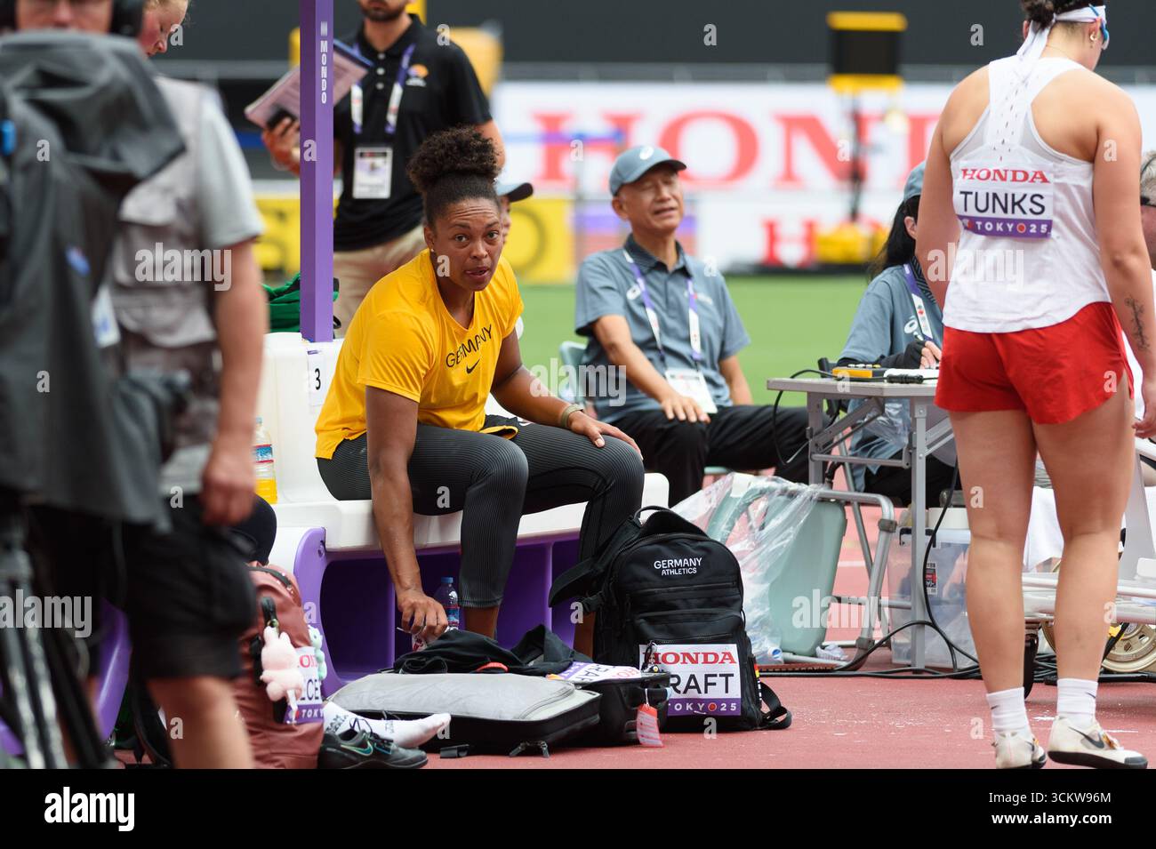 Shanice Craft (Germany) during the discus throw qualification during ...