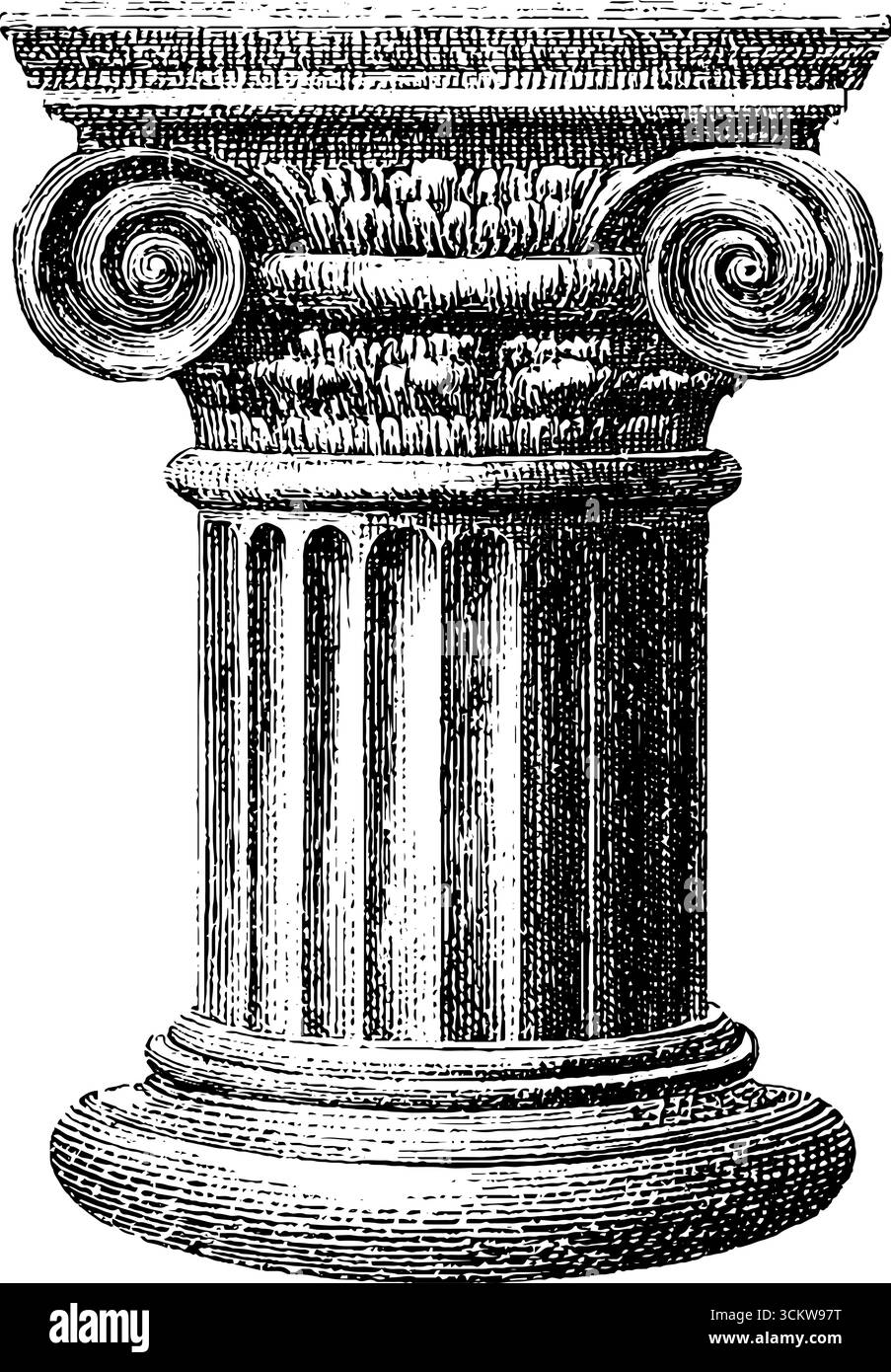 Vintage corinthian capital ornament engraving design for architectural ...