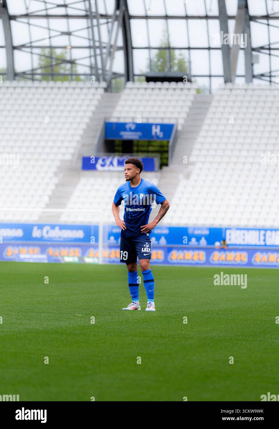 Nesta Zahui (19 Grenoble) in action during the French Second Division ...