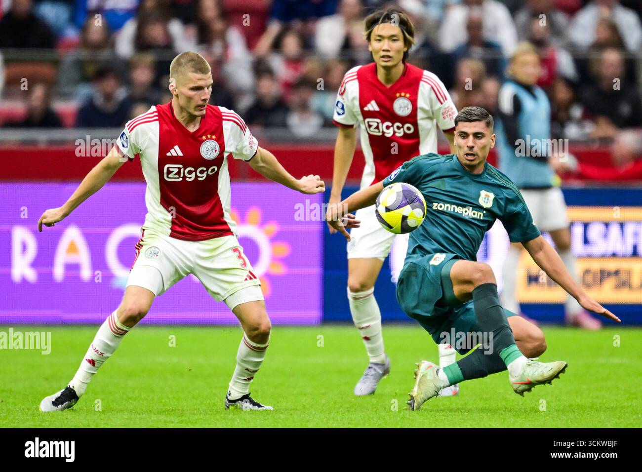 AMSTERDAM – (l-r) Anton Gaaei of Ajax, Koen Kostons of PEC Zwolle during the Dutch Eredivisie ...