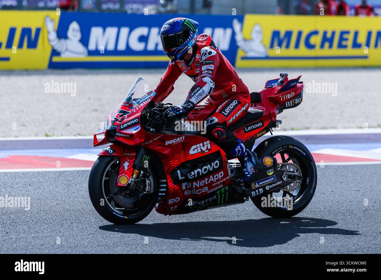 Francesco Pecco Bagnaia of Italy and Ducati Lenovo Team seen during the ...