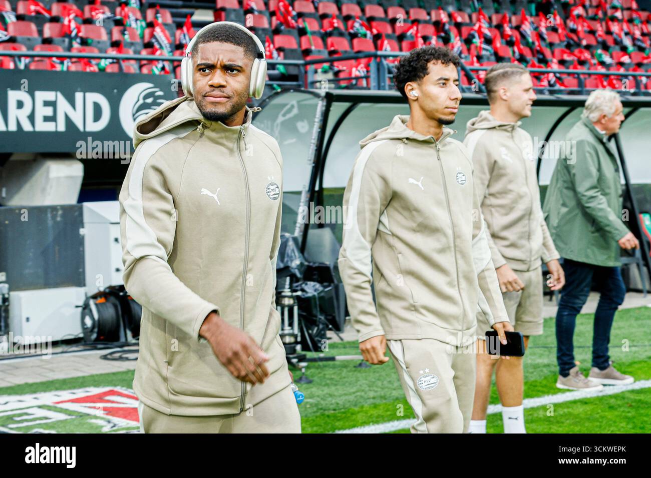 NIJMEGEN, NETHERLANDS - SEPTEMBER 13: Myron Boadu of PSV looks on prior ...