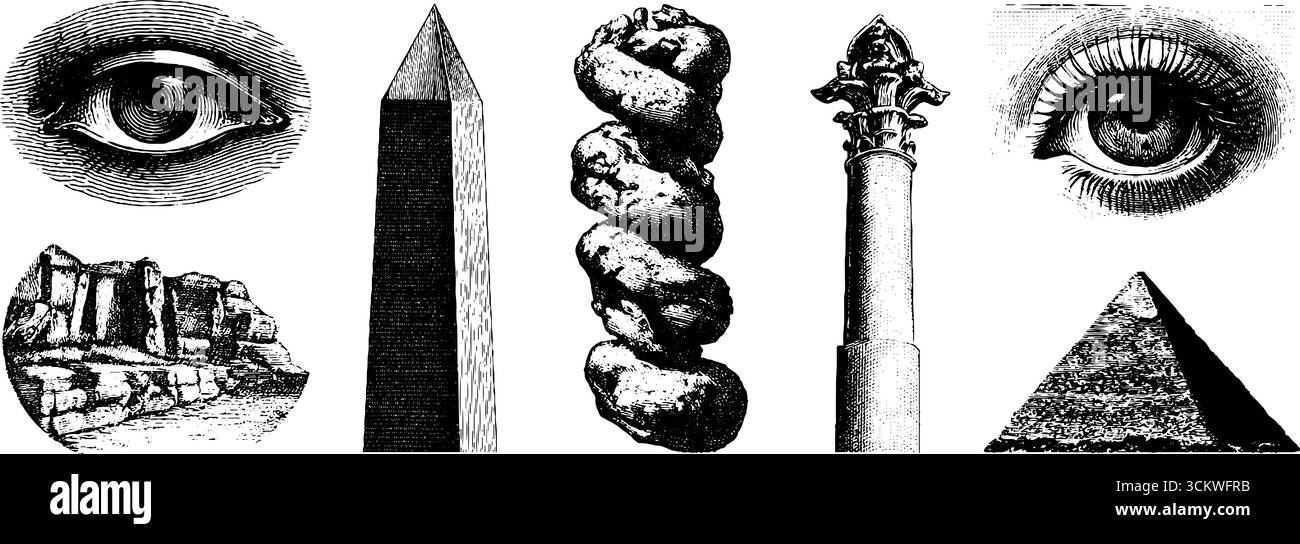 Obelisk symbols hieroglyphs Stock Vector Images - Alamy