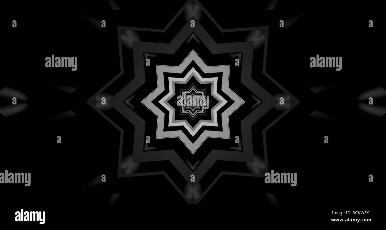 A complex star-like pattern emerges from a dark background, showcasing ...