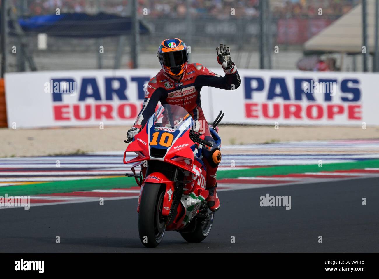 Luca Marini Ita Honda Hrc Castrol Honda greets the fans at the end of ...
