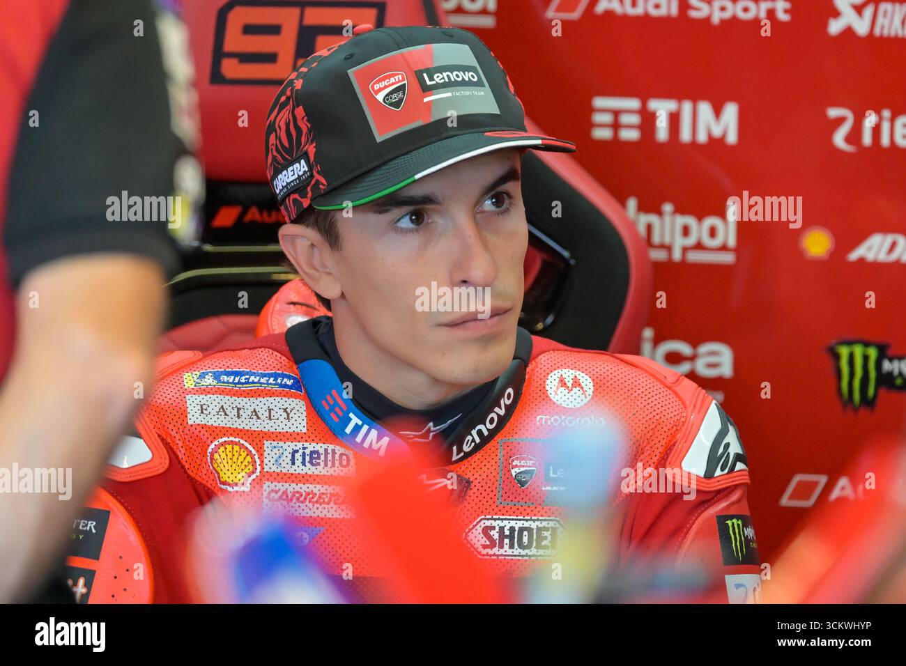 Marc Marquez Spa Ducati Lenovo Team Ducati portrait waits in the box ...