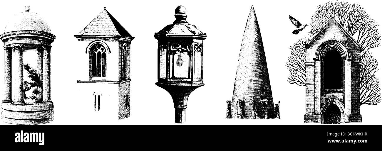 Gothic church towers windows Stock Vector Images - Alamy