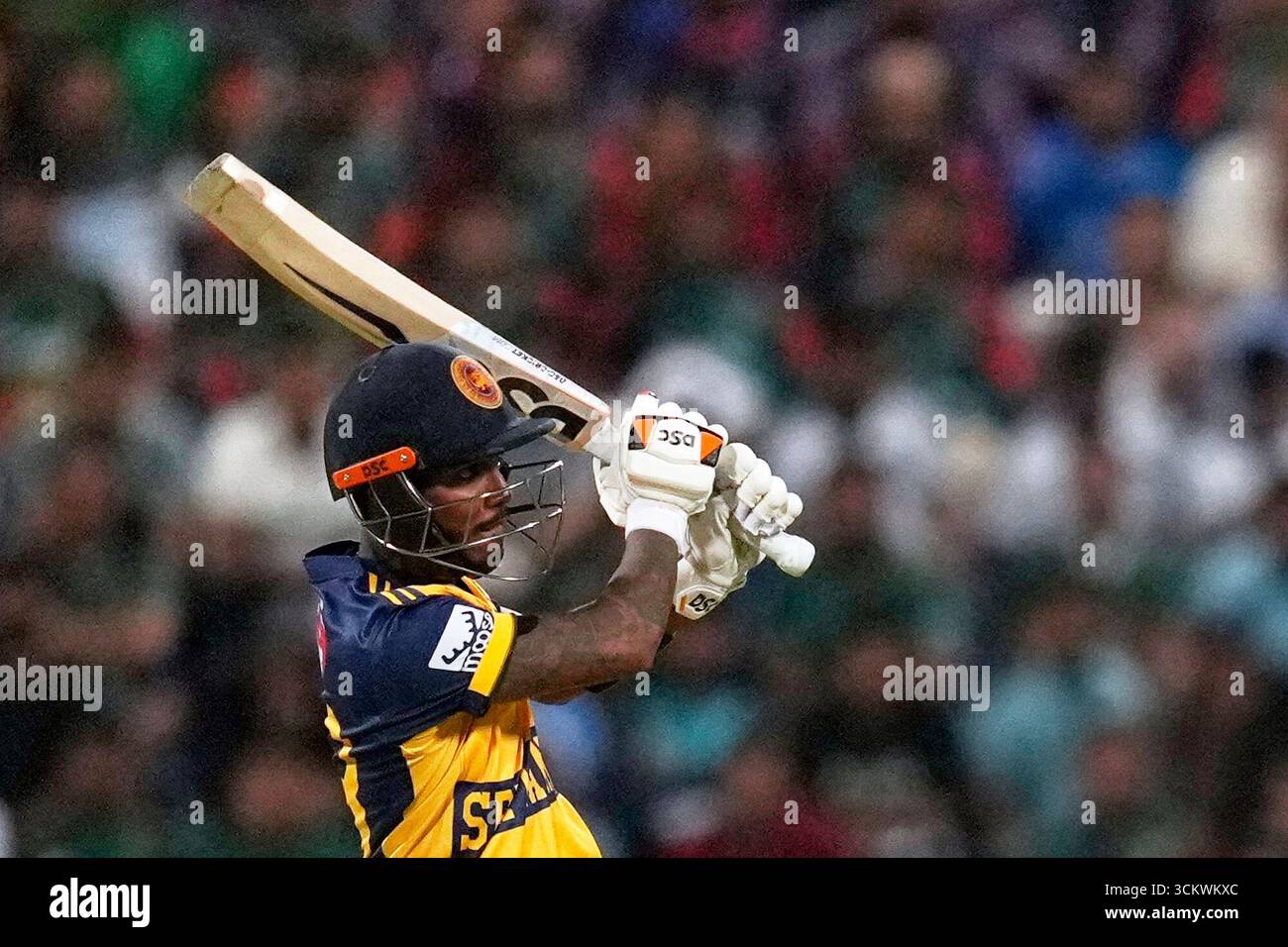 Sri Lanka's Pathum Nissanka plays a shot during the Asia Cup cricket ...