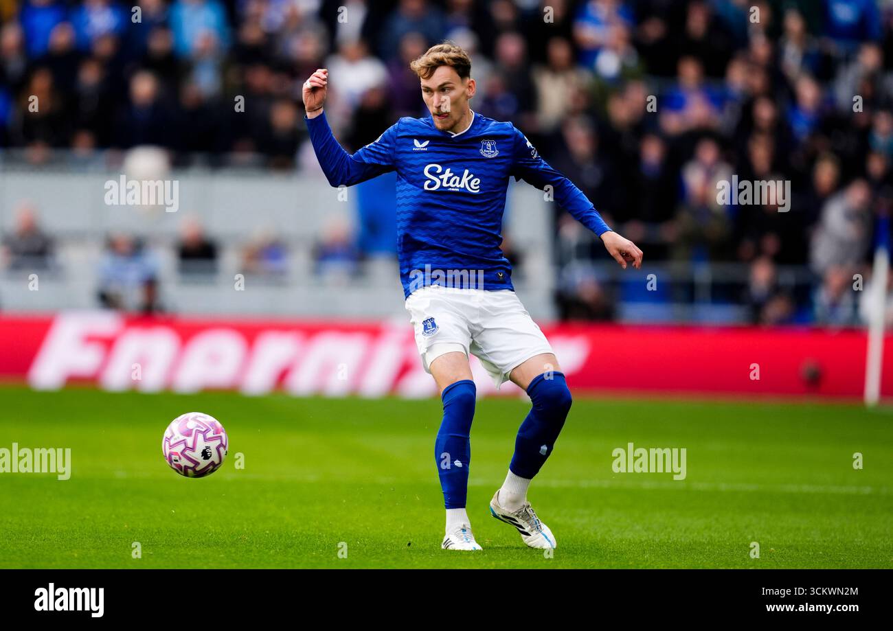 Everton's James Garner during the Premier League match at the Hill ...