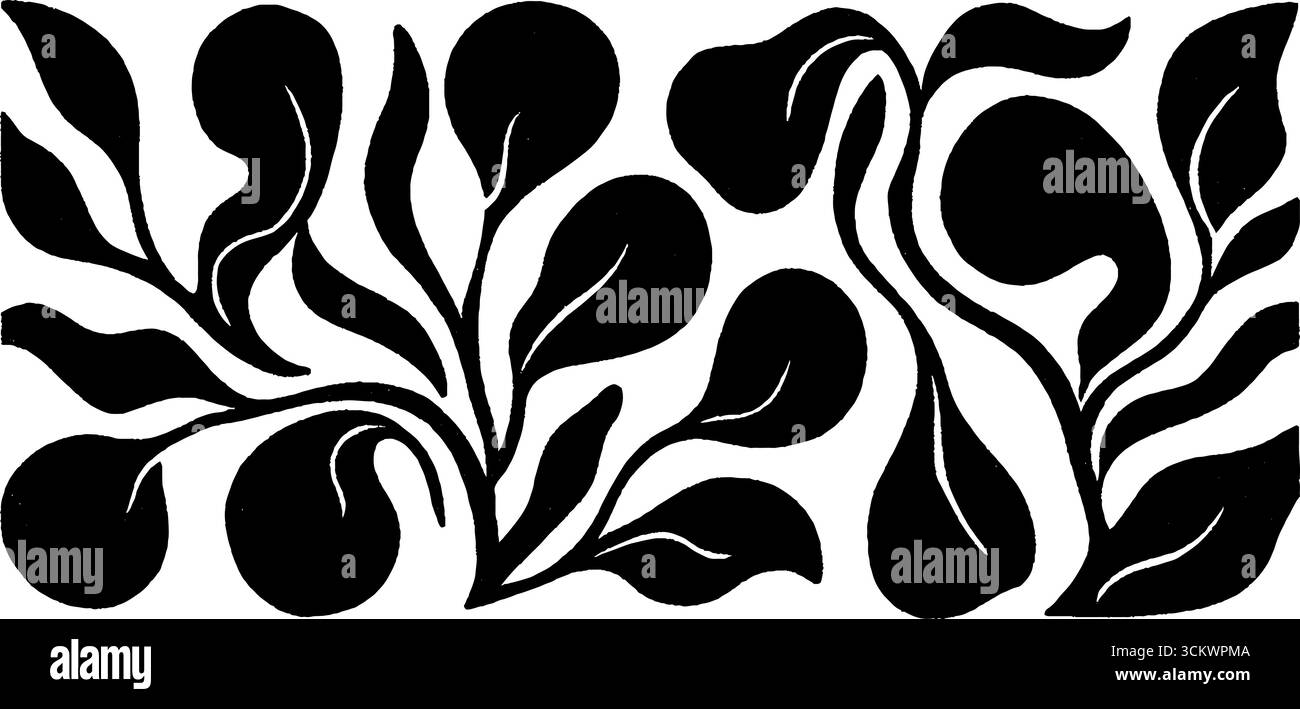 Minimalist vine wrapped banner design in black and white Stock Vector ...