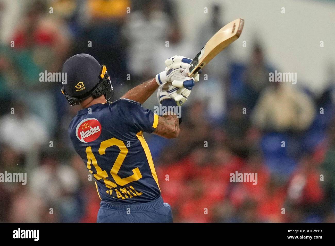 Sri Lanka's Kamil Mishara bats during the Asia Cup cricket match ...