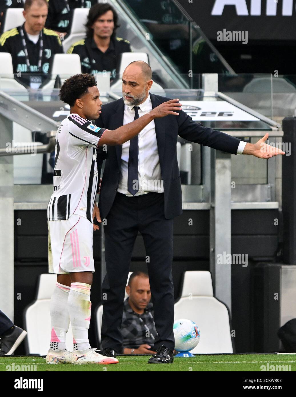 Igor Tudor, Manager of Juventus FC issues instructions to Weston ...