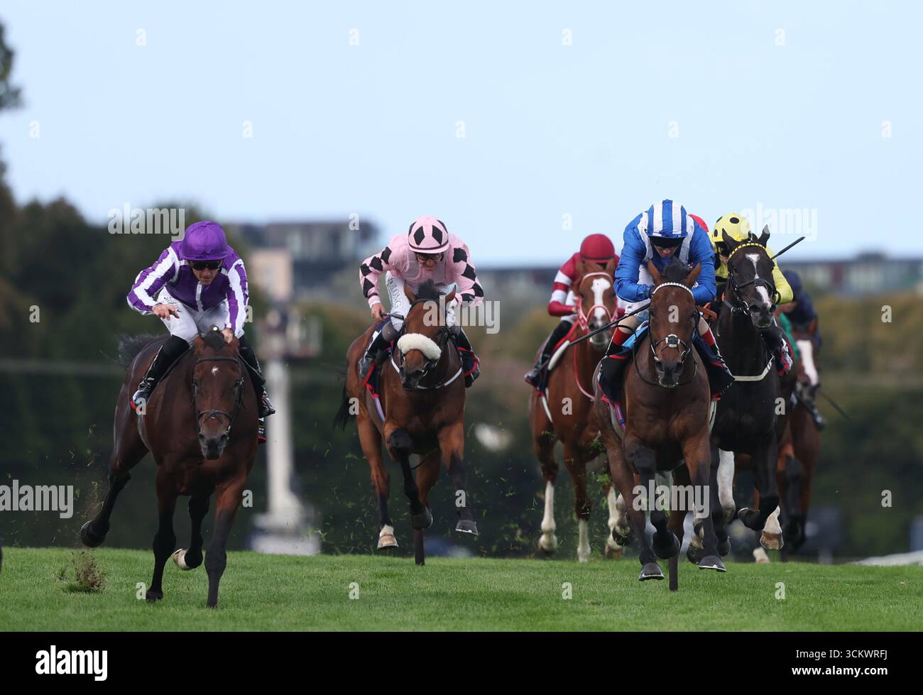 Delacroix ridden by Christophe Soumillon (left) on their way to winning ...