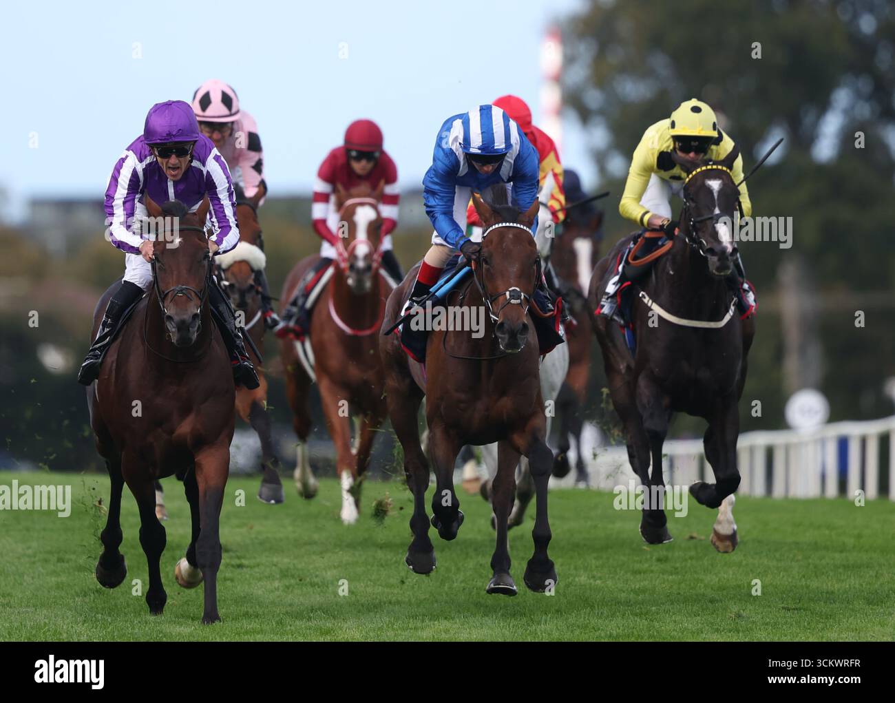 Delacroix ridden by Christophe Soumillon (left) on their way to winning ...