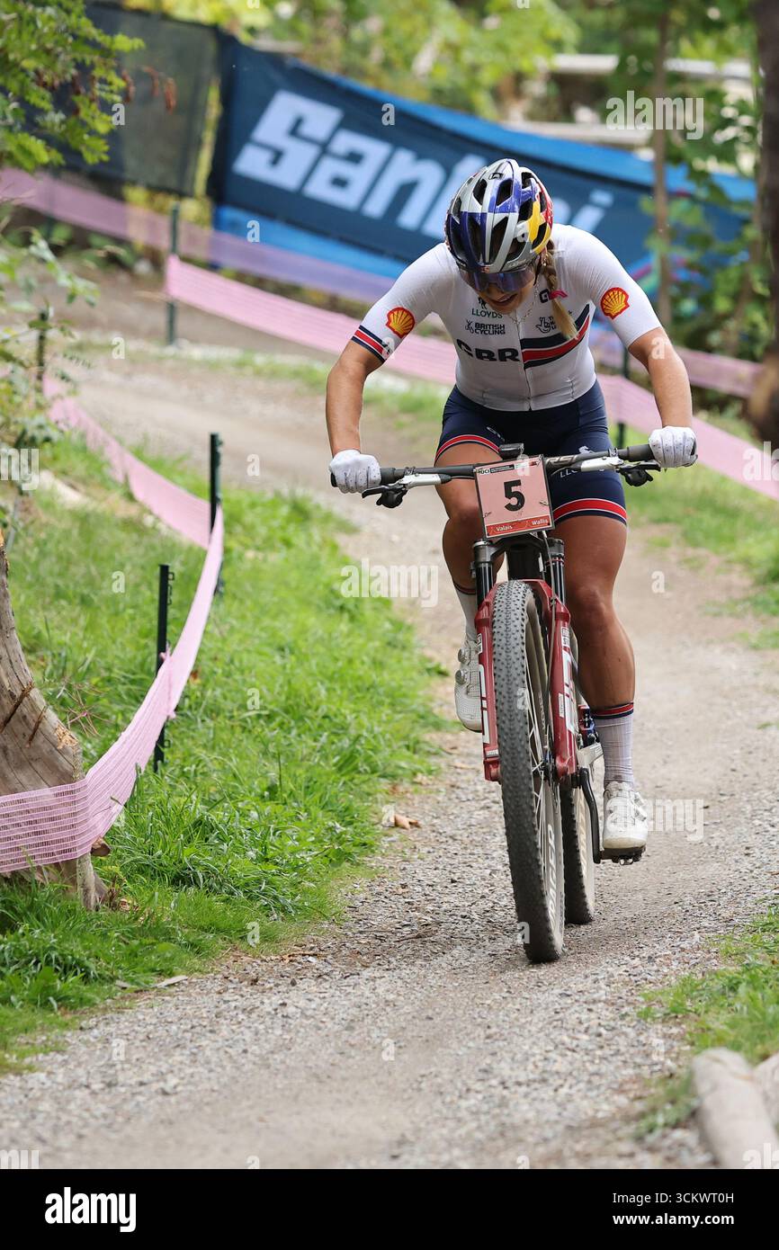 13/09/2025, Crans-Montana, Valais 2025 UCI Mountain Bike World Championships, Evie Richards #5 ...