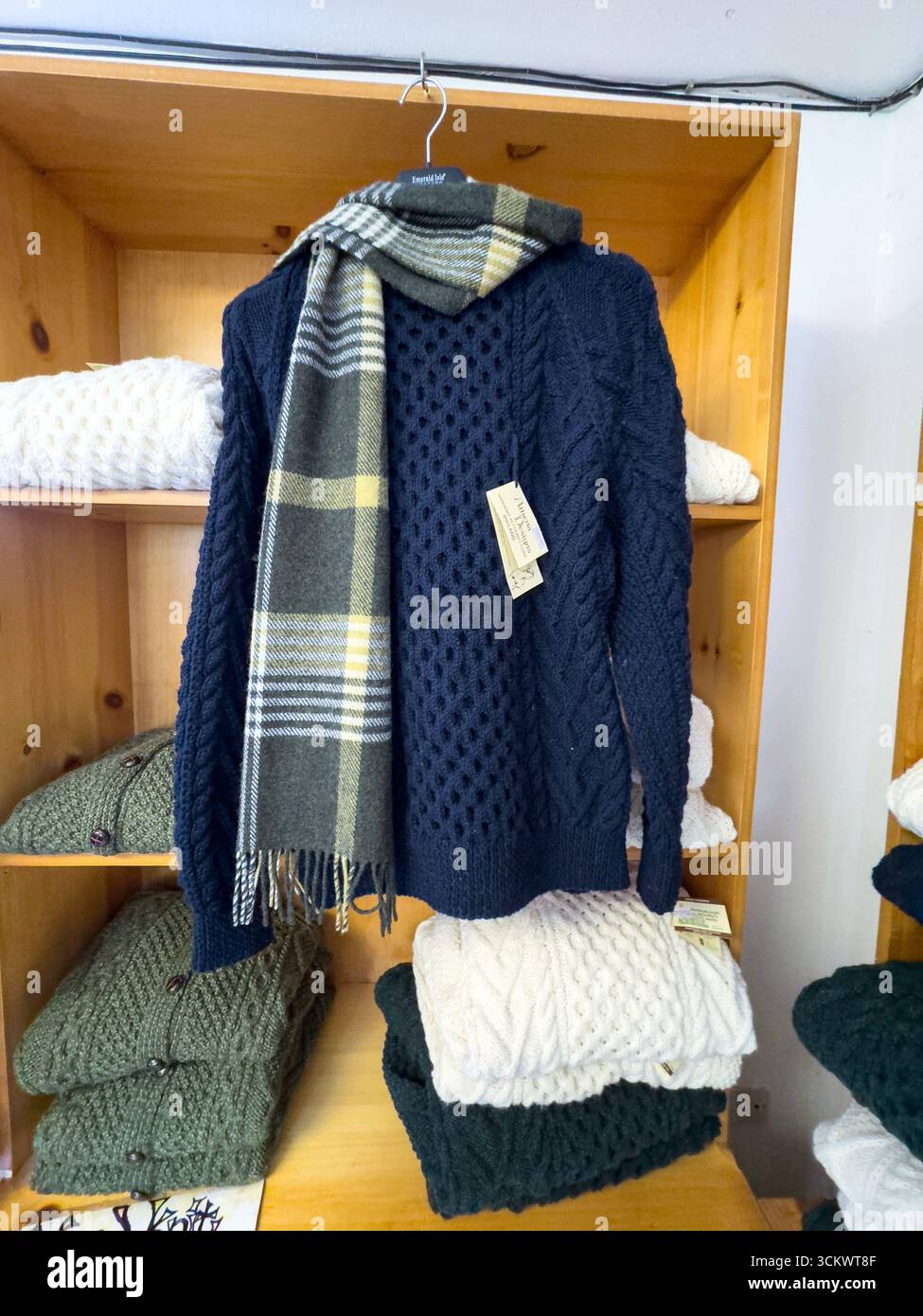 scarf and Aran Wooll cardigan, Clare Woollen Mills, Irish wool clothing ...