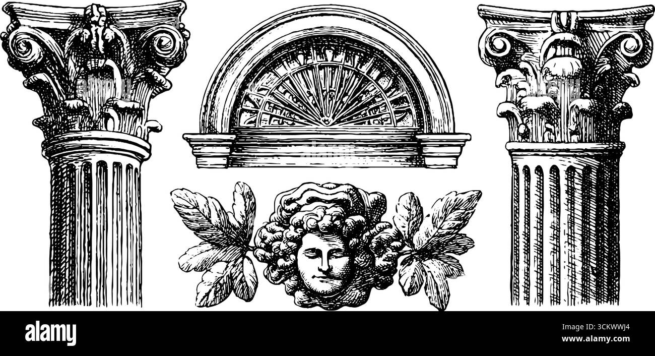 Neoclassical art nouveau architectural Stock Vector Images - Alamy