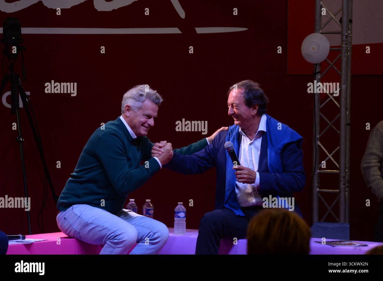 Fabien Roussel PCF and Chairman E.Leclerc Michel-Edouard Leclerc debate ...