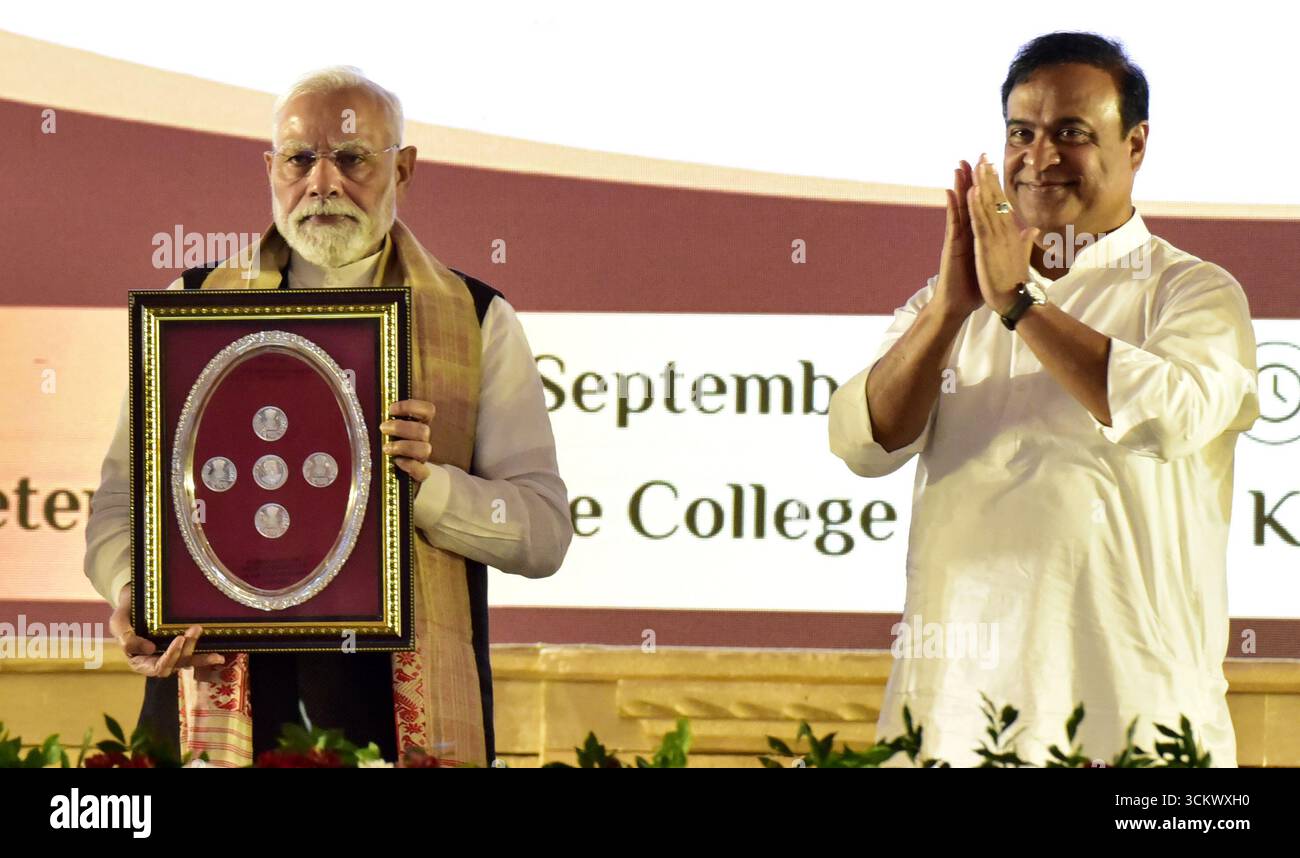 September 13, 2025, Guwahati, Guwahati, India: Indian Prime Minister Narendra Modi, along with ...