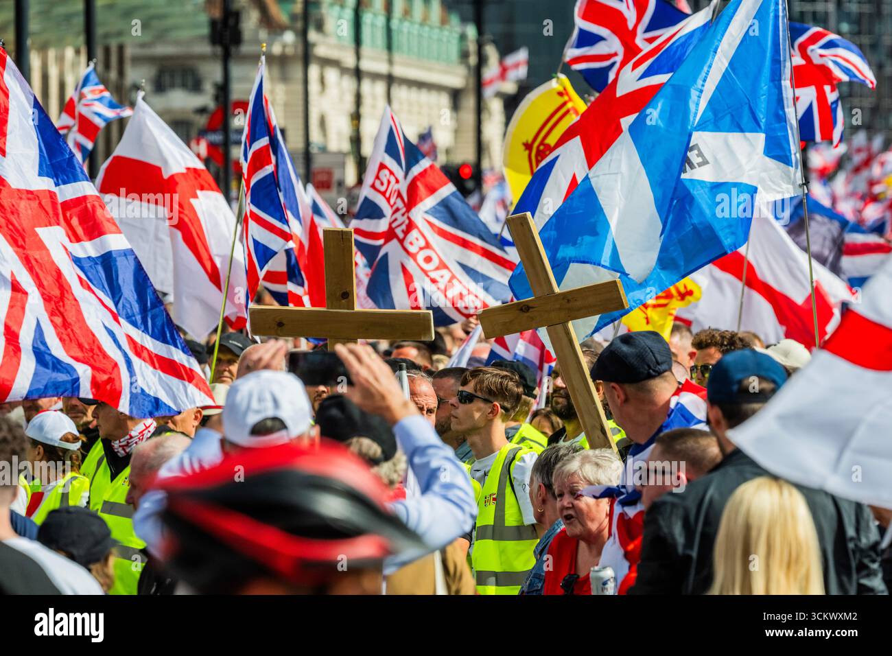London, UK. 13 Sep 2025. There a many 'christians' with crosses ...