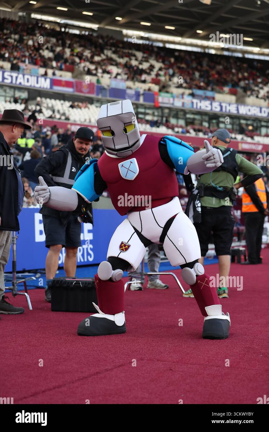 West Ham United mascot Hammerhead during the West Ham United FC v ...