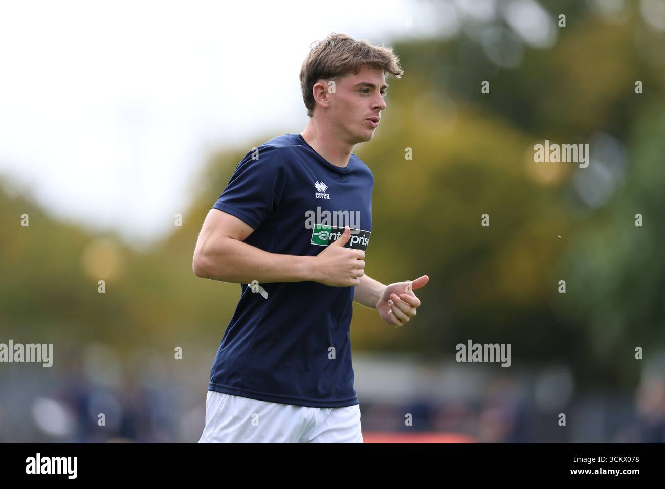 Taylor Clark, of Chelmsford City, warming up before the match between ...