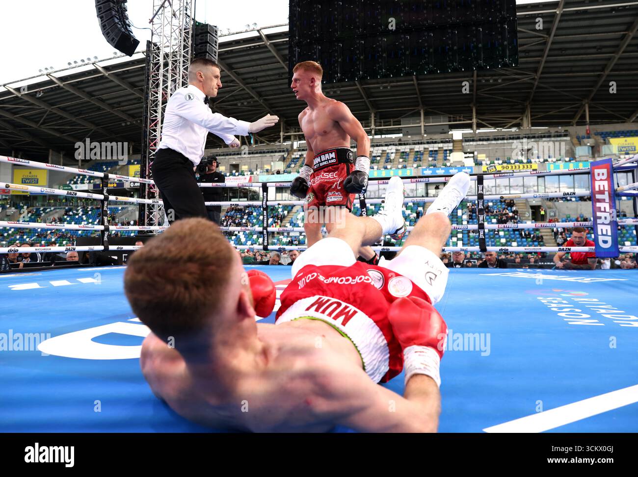 Matthew Boreland knocks down Ruadhan Farrell in the Boxing Union of ...