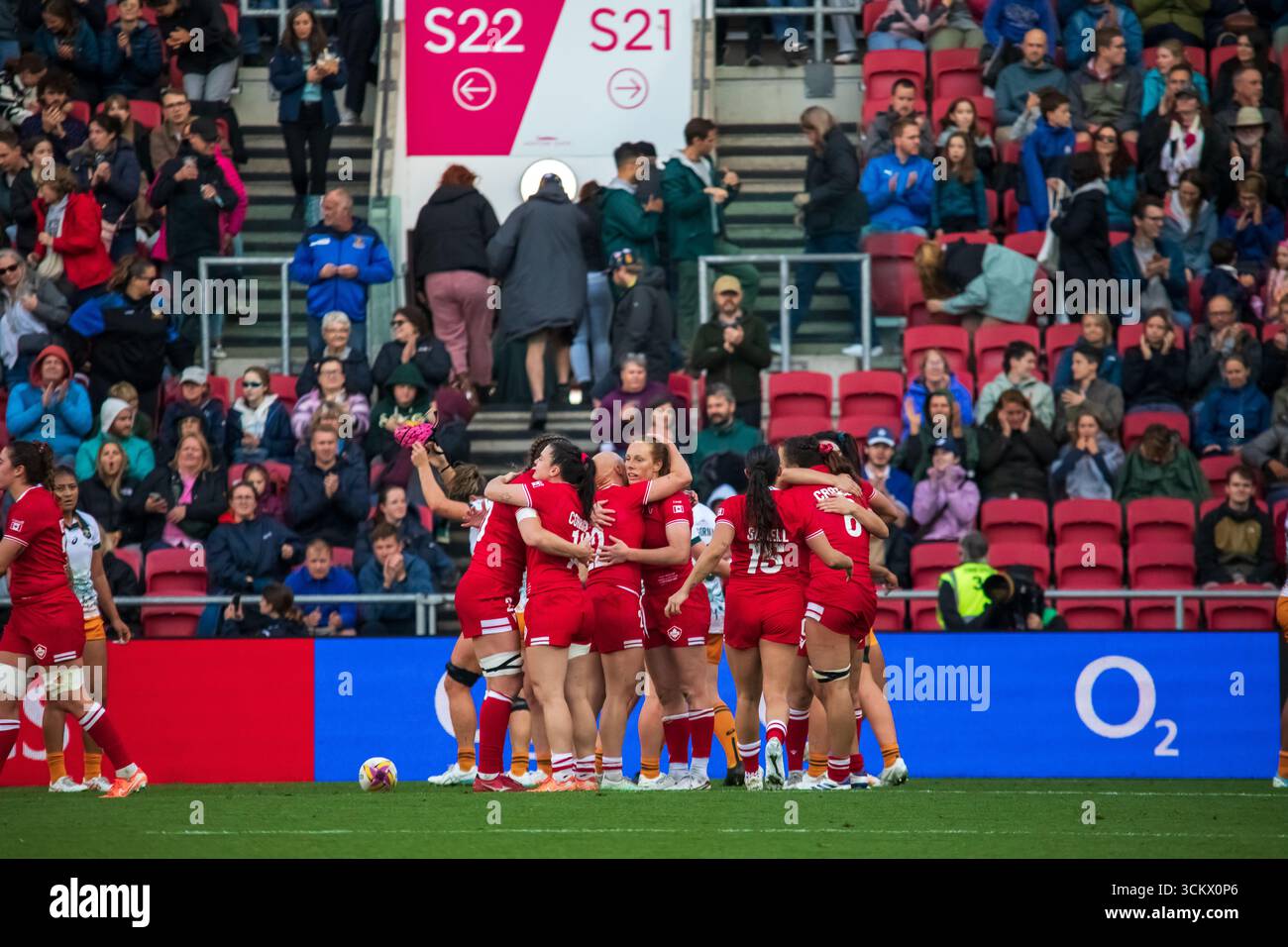 Bristol, UK, 13th September 2025 Canada celebrate their win and place ...