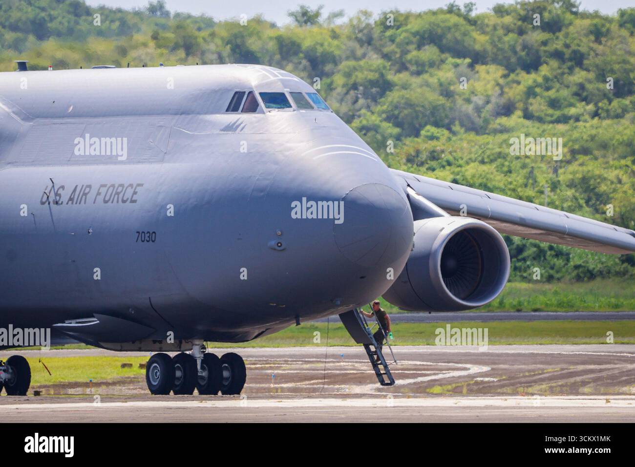 13 September 2025, Puerto Rico, Ceiba: The Lockheed C-5M Super Galaxy ...