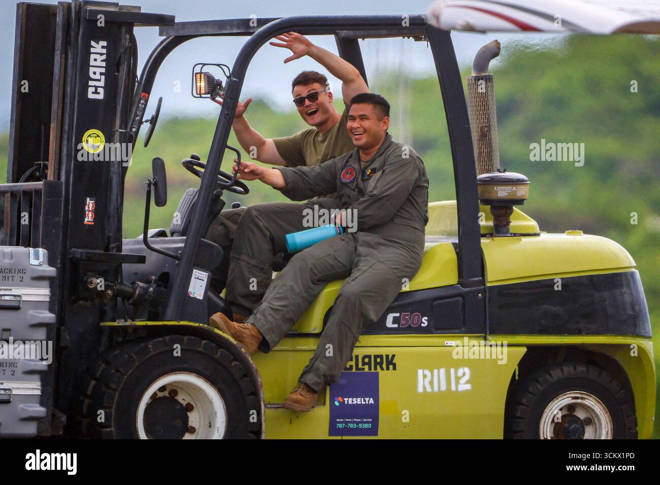 13 September 2025, Puerto Rico, Ceiba: US Marines transport equipment ...