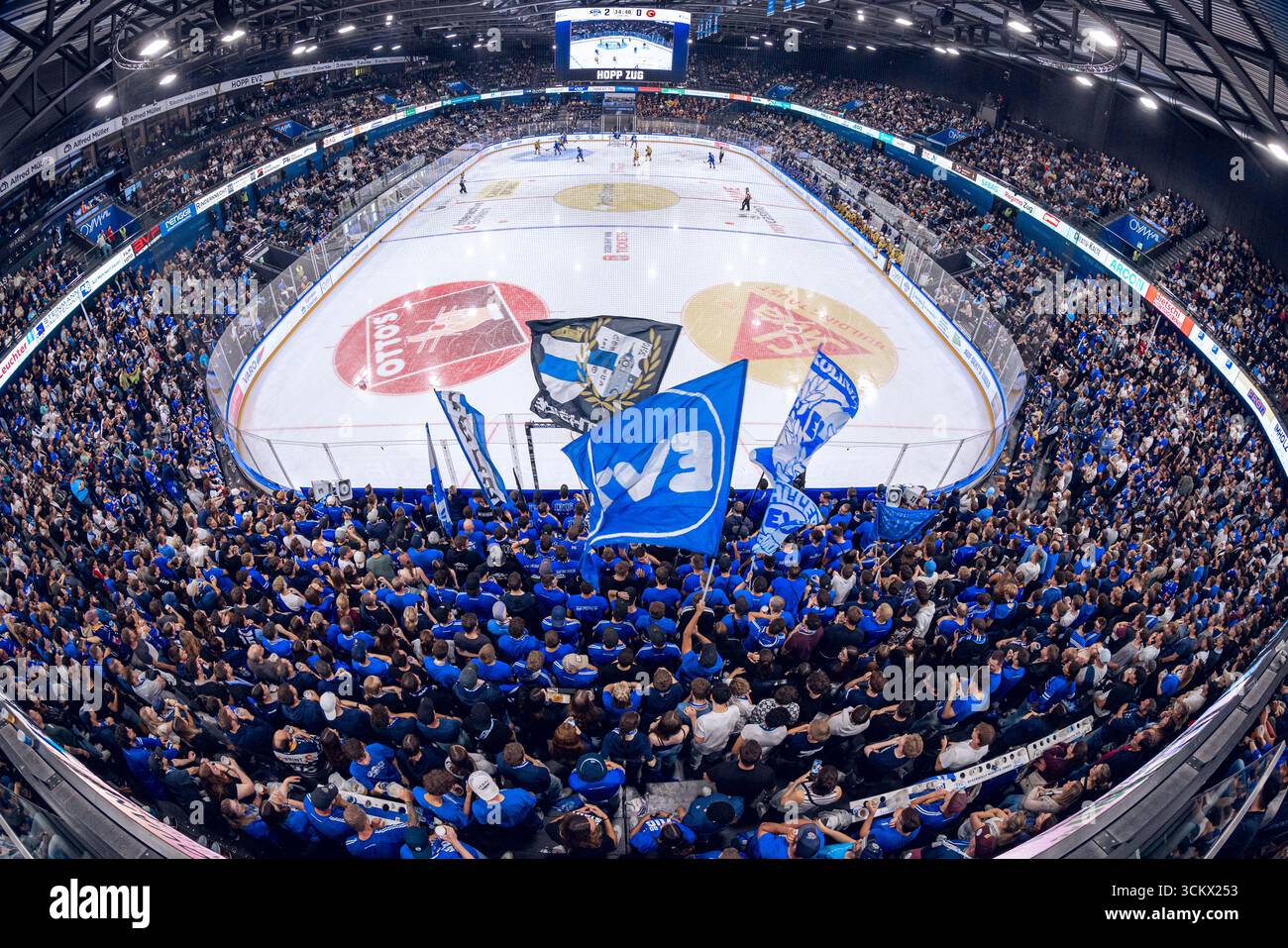 Zug fan curve and view of the OYM hall - 09.09.2025 - National League ...