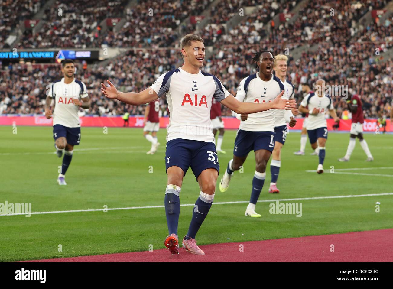 Micky van de Ven of Tottenham Hotspur celebrates his goal in the 64th ...