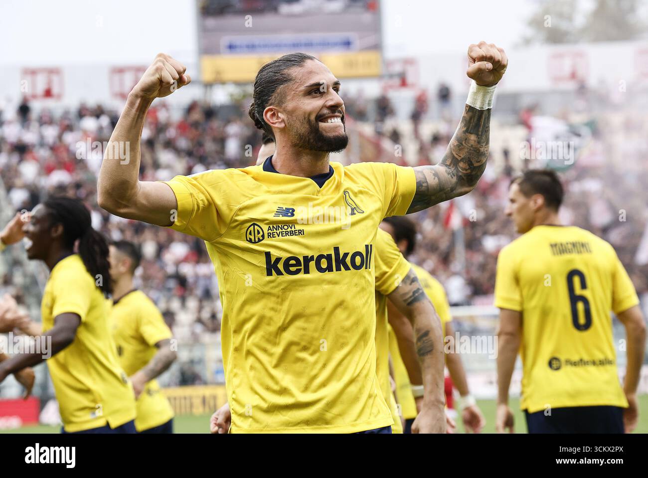 Modena's Pedro Mendes celebrates after scoring the goal during the ...