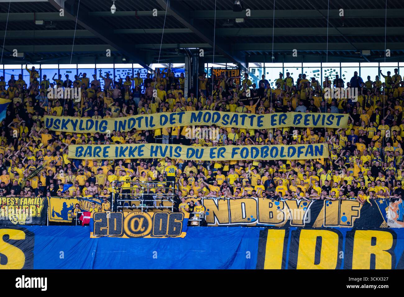 Broendby, Denmark. 13th, September 2025. Football fans of Broendby IF ...