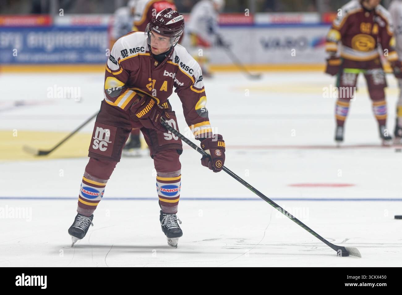 Tim Berni (21 Geneve Servette HC) during warm-up prior the National ...