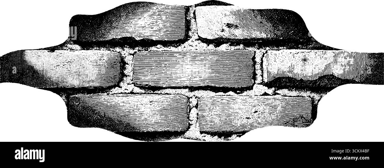 Vintage weathered brick texture in engraving style for design projects ...