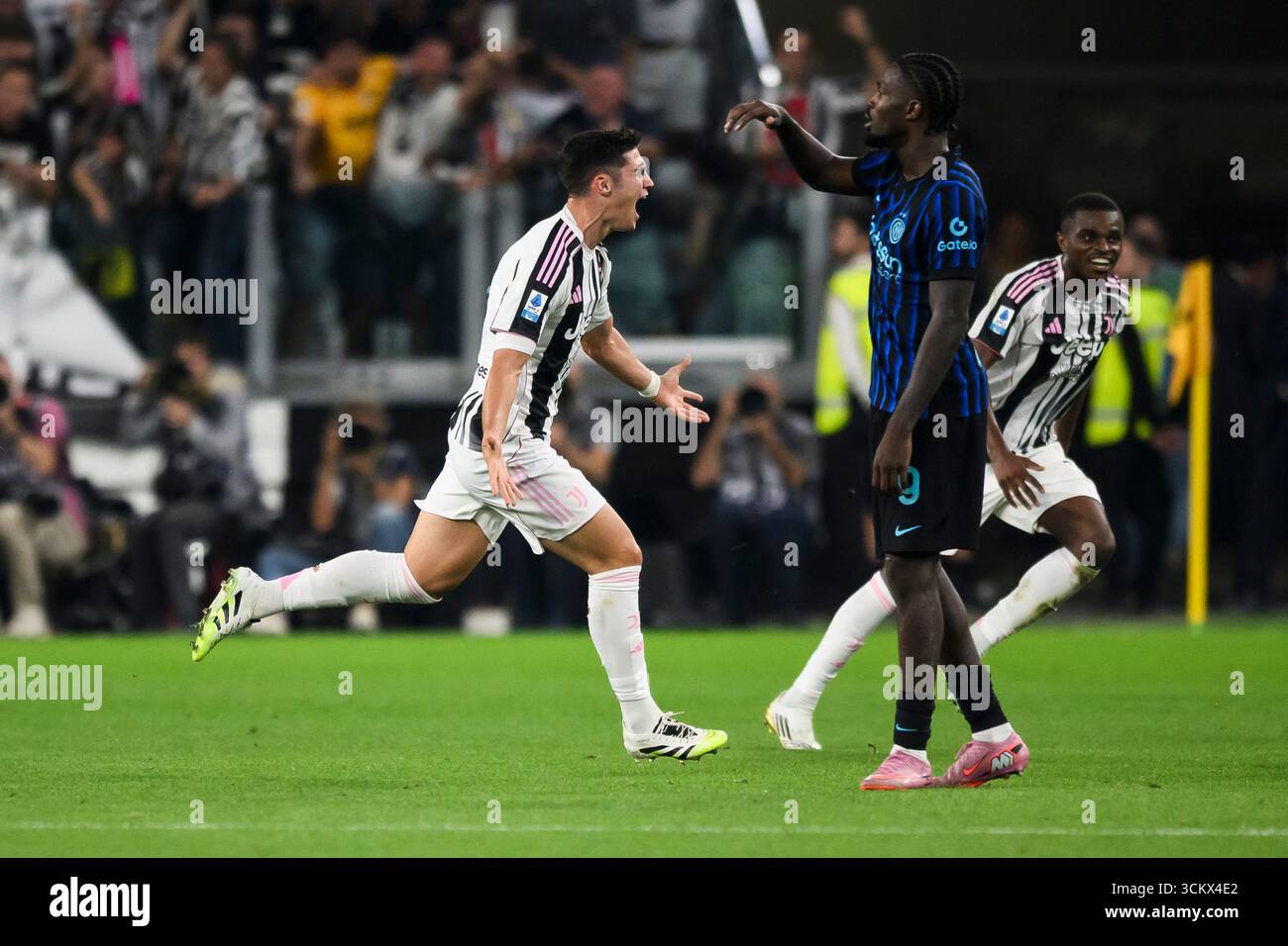 Vasilije Adzic of Juventus FC celebrates after scoring a goal during ...