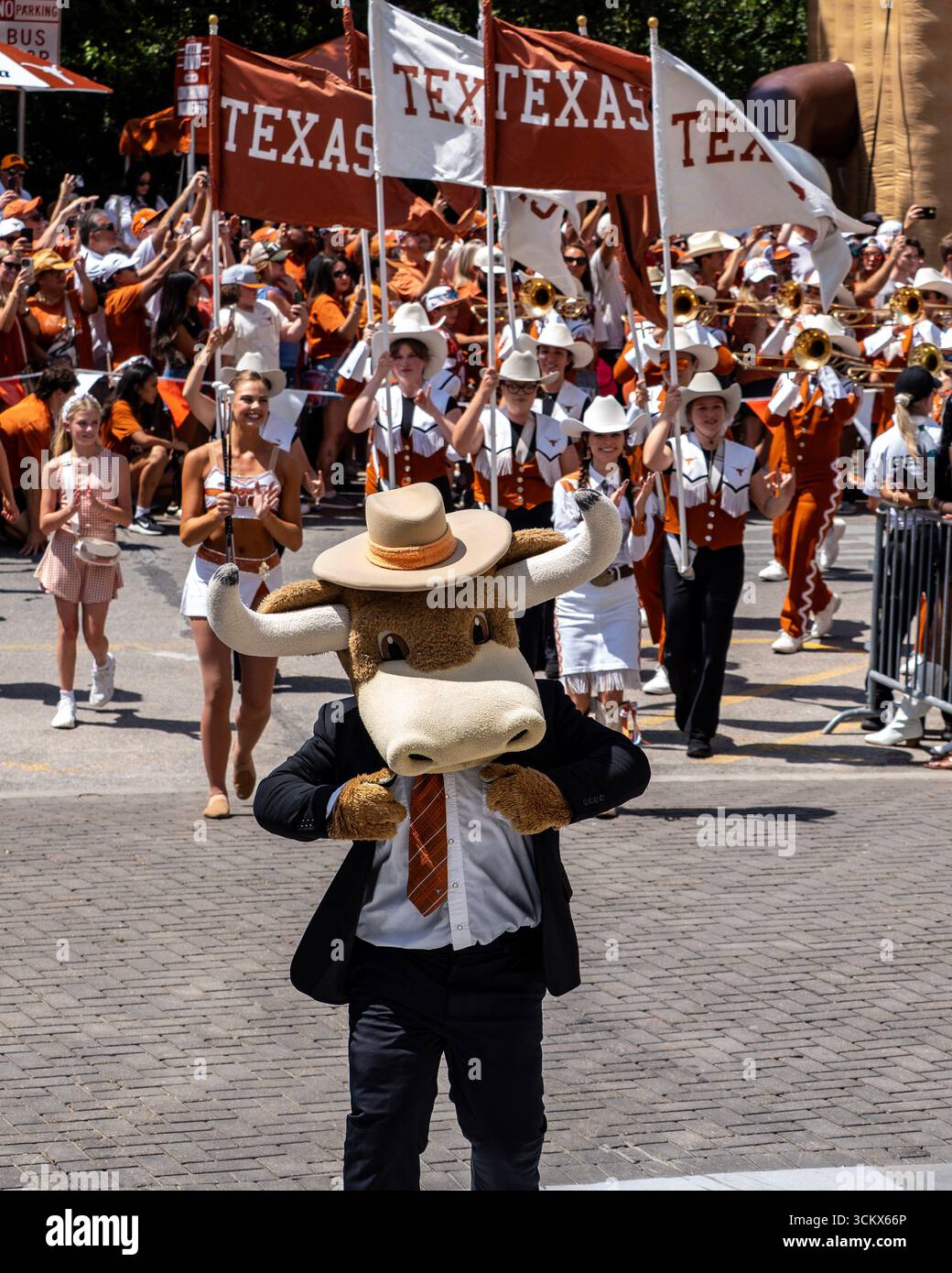 Sept 13, 2025. Hook â€˜Em of the Texas Longhorns leads the band in ...
