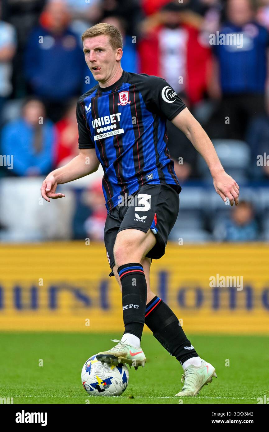 Matt Targett of Middlesbrough during the Sky Bet Championship match ...