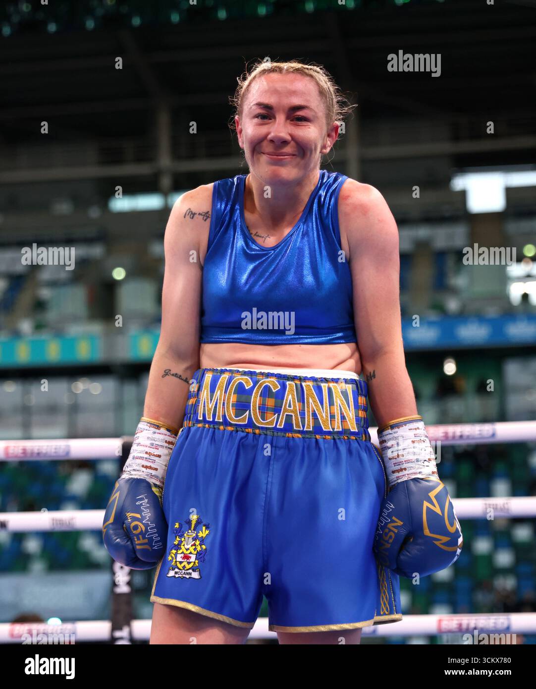 Molly McCann celebrates victory against Kate Radomska (not pictured ...