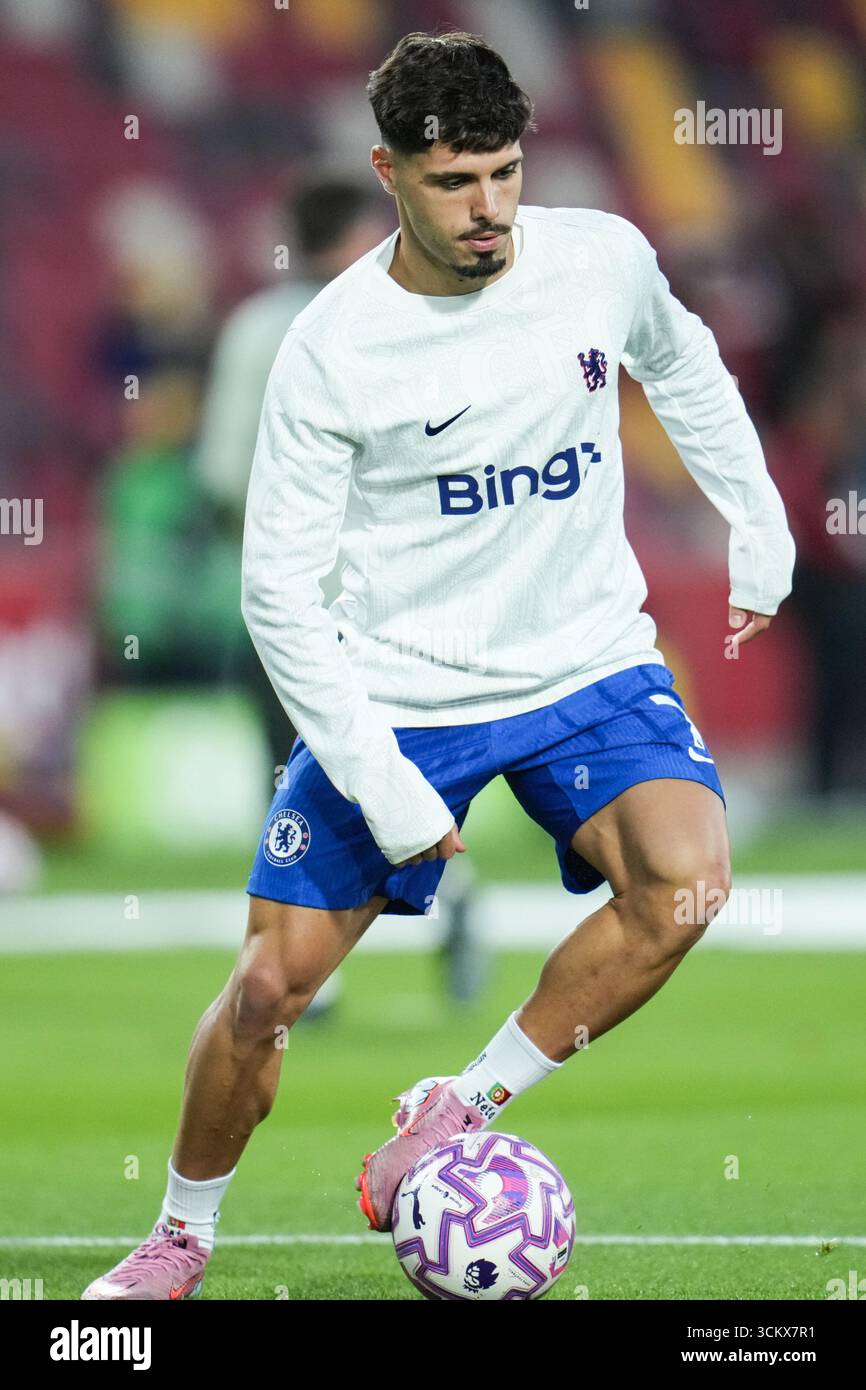 Pedro Neto of Chelsea ahead of the Premier League match Brentford vs ...