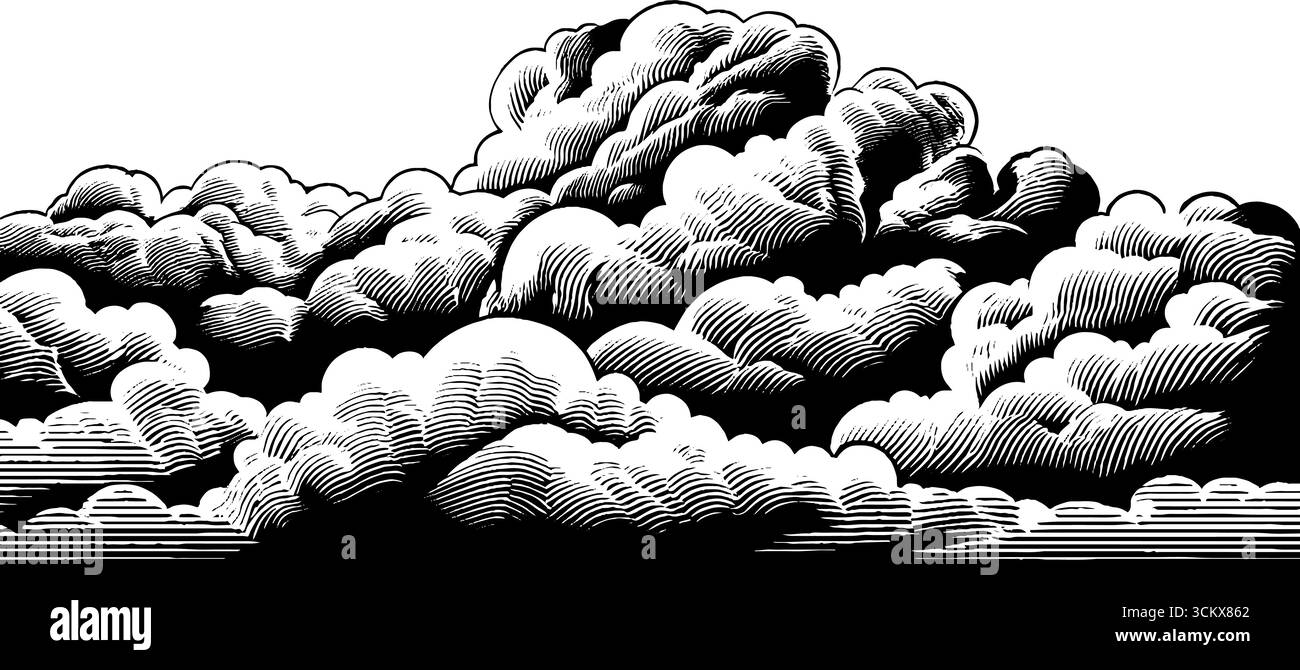 Billowing cumulus cloud mass Stock Vector Images - Alamy